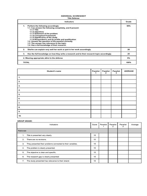 Grading Sheet Pdf Science Cognition