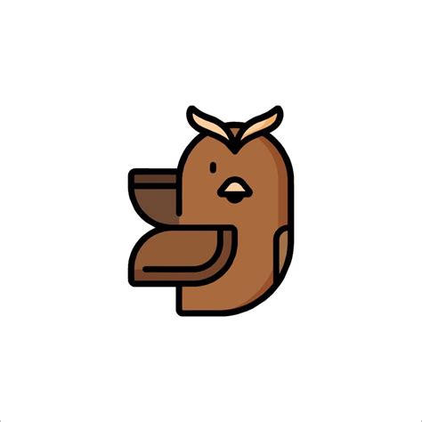 A Brown Owl With A Long Beak And A Long Tail 52204253 Vector Art At