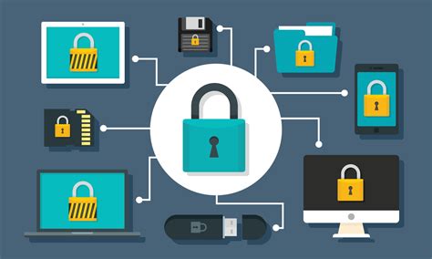 Digital Device Security Concept Background Flat Style 14451088 Vector Art At Vecteezy