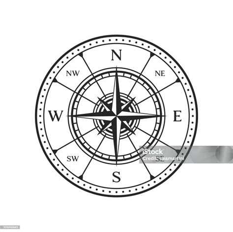 Kuvapankin Kuvitus Otsikolla Vanha Kompassi Vintagekartta Tuuliruusu Navigointikyltti Lataa