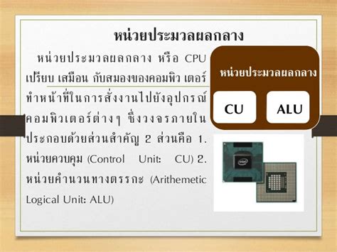 หน่วย1 หน่วยประมวลผลกลาง