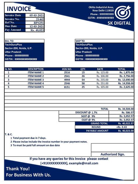 Top Best Design Of Gst Invoice Format In Excel Download Xlsx File