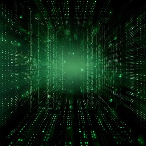 Premium Ai Image Green Digital Binary Data On Computer Screen Background Matrix Style