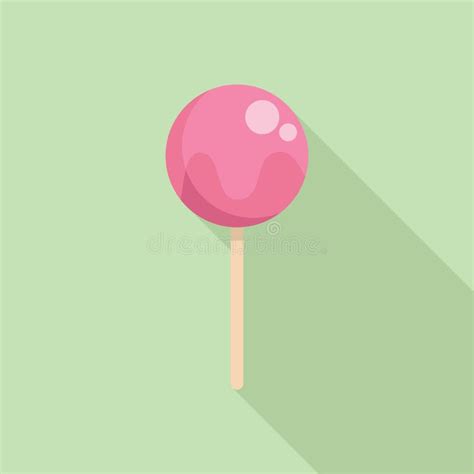 Pink Lollipop Casting Long Shadow On Green Background Stock Illustration Illustration Of Round