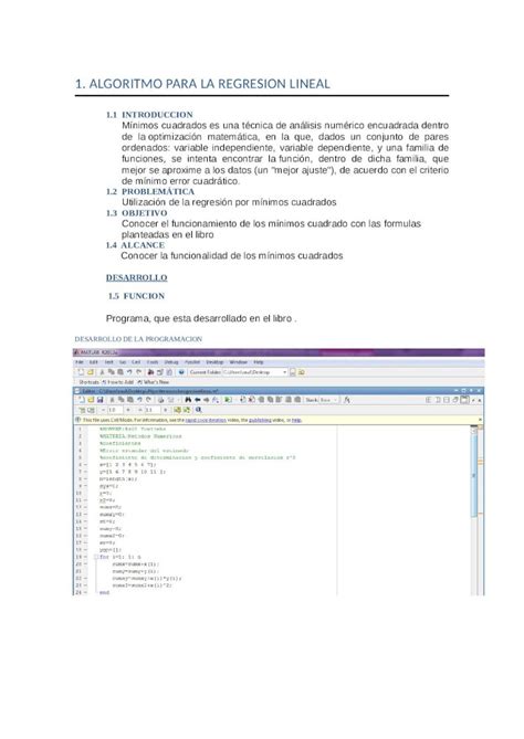 DOCX Algoritmo De Regresion Lineal DOKUMEN TIPS