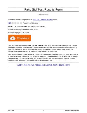 Fillable Online Fake Std Test Results Form Fake Std Test Results Form Fax Email Print PdfFiller
