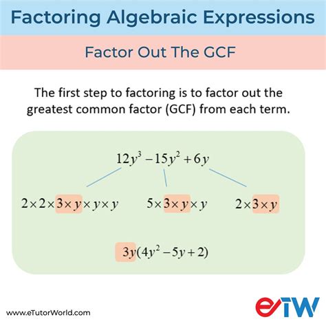 Factoring Algebraic Expressions Etutorworld