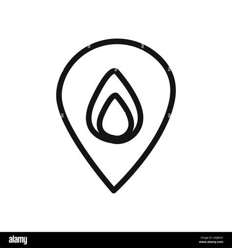 fire location icon linear vector graphics sign or symbol set for web