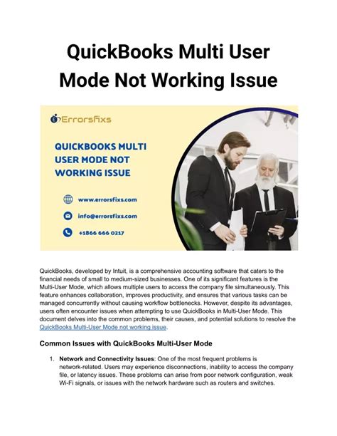 Ppt Quickbooks Multi User Mode Not Working Issue Powerpoint