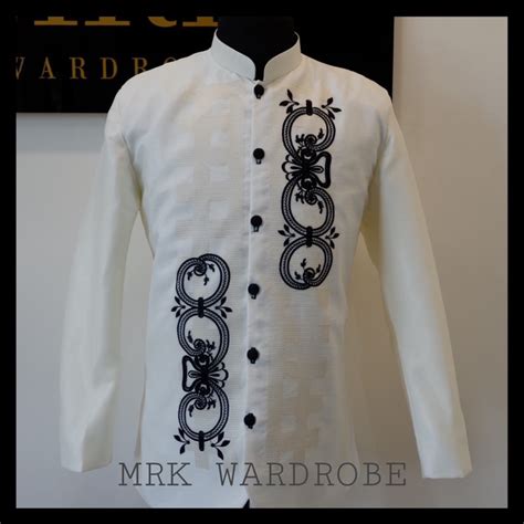 Off White Coat Barong For Wedding Edward Teng Shopee Philippines