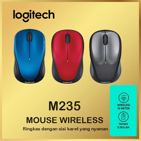Jual Logitech M235 Mouse Wireless Grip Karet Nyaman M 235 Shopee Indonesia