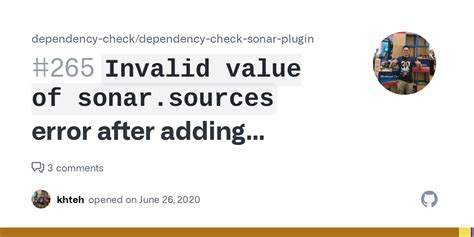 `invalid Value Of Sonarsources` Error After Adding Package Jsonlock