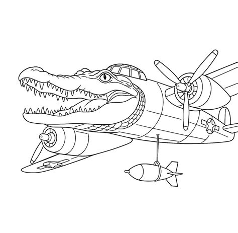 Kolorowanka Narysuj Bombardiro Crocodillo Pobierz Wydrukuj Lub