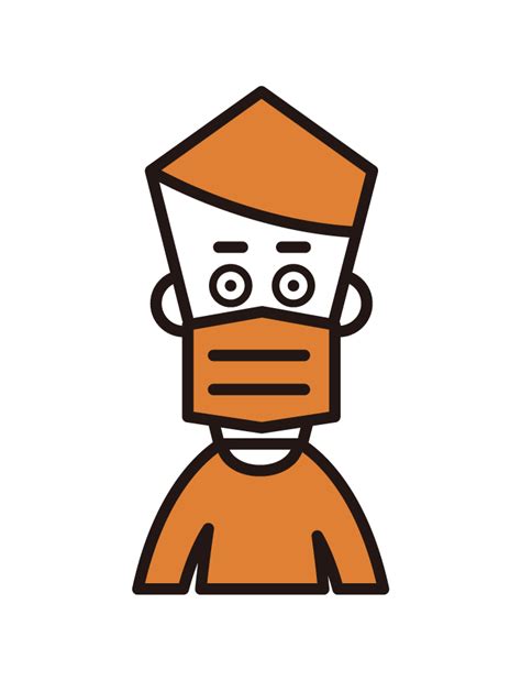 검은 마스크를 쓴 남자의 그림 무료 일러스트 소재집 Kukukeke