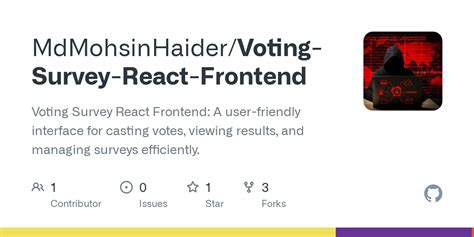 GitHub MdMohsinHaider Voting Survey React Frontend Voting Survey React Frontend A User