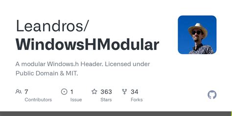 GitHub Leandros WindowsHModular A Modular Windows H Header Licensed Under Public Domain MIT
