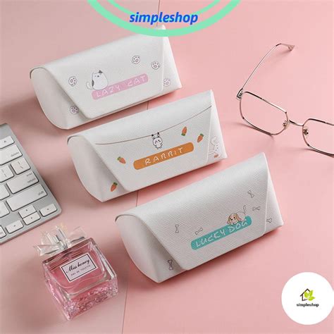 เรียบง่าย กล่องใส่แว่นตา หนัง Pu กันน้ํา จุของได้เยอะ แบบพกพา ลายการ์ตูนน่ารัก แฟชั่นสําหรับ