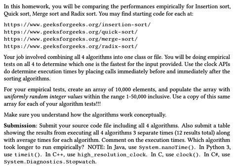 Solved In This Homework You Will Be Comparing The Chegg