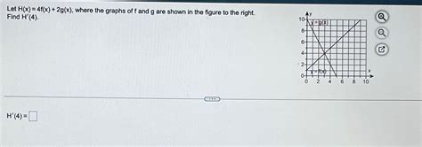 solved let h x 4f x 2g x ﻿where the graphs of f ﻿and g