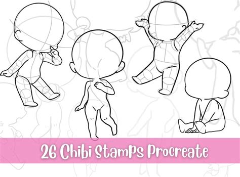 Chibi Stamps Procreate Chibi Poses Procreate Procreate Anime