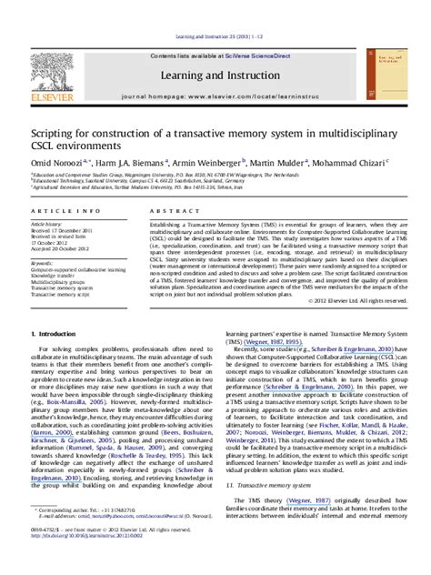 pdf scripting for construction of a transactive memory system in