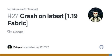 Crash On Latest 119 Fabric · Issue 27 · Terrarium Earthtempad · Github