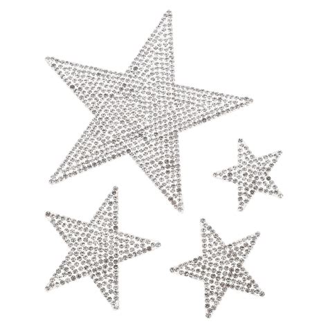 Silver Star Shaped Car Decoration Stickers Self Adhesive Rhinestone