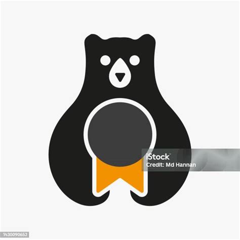 곰 북마크 로고 부정적인 공간 벡터 템플릿 베어 북마크 커피 기호 곰에 대한 스톡 벡터 아트 및 기타 이미지 곰 공부