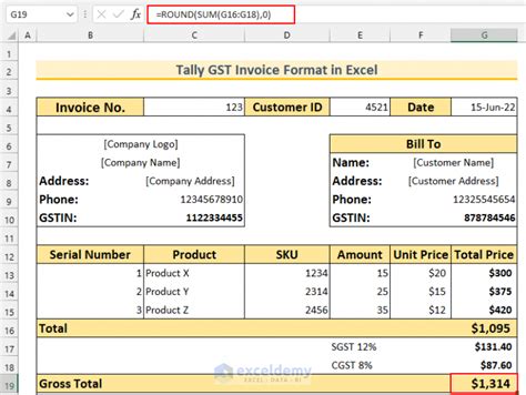 How To Create A Tally GST Invoice Format In Excel With Easy Steps