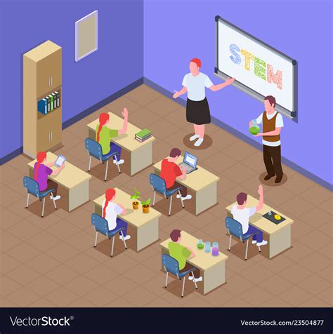 Stem Education Classroom Composition Royalty Free Vector