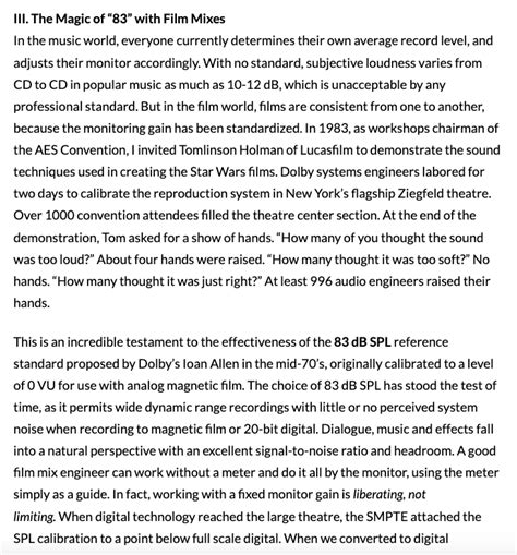 Which One Is Correct 85 Db Spl Or 83 Db Spl From Bob Katz Level Practices Audio Science