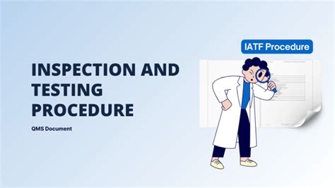 Procedure For Inspection And Testing Quality Engineer Stuff