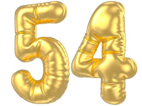 3d Gold Number 54 Rendering 41280503 Png