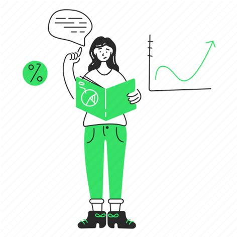 Woman Analyzes Data Storage Database Graph Analytics Illustration