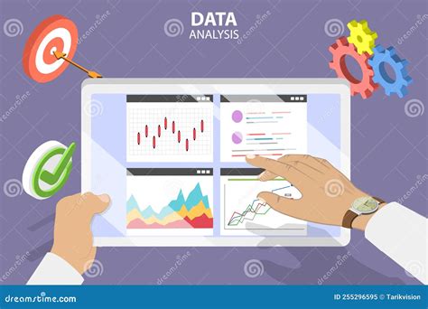 3d Isometric Flat Vector Conceptual Illustration Of Website Data Analysis Stock Vector