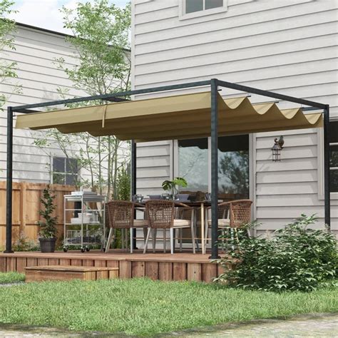 Outsunny 4 X 3m Metal Pergola With Retractable Roof Pristine Pergolas