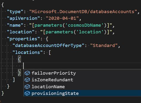 schema for microsoft documentdb databaseaccounts includes the read only provisioningstate