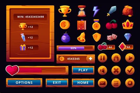 GUI App Elements Mobile Interface Fantasy Game Collection