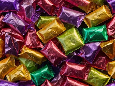 A Pile Of Gold Foil Wrapped In A Rainbow Colored Wrapper Premium Ai