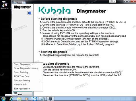 For Kubota Diagnostic Kit Python Python Interface Diagmaster Kubota Takeuchi Diagnostic