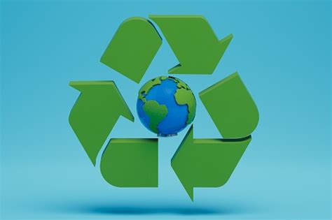 쓰레기 분류 및 폐기물 재활용 지구상의 환경 보존 3d 렌더링 환경 보전에 대한 스톡 사진 및 기타 이미지 환경 보전 0명 개념 Istock