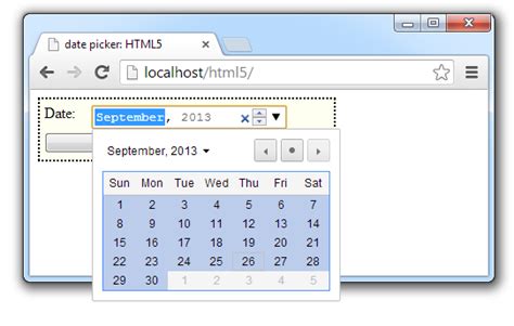 Date Time Input Type Html5