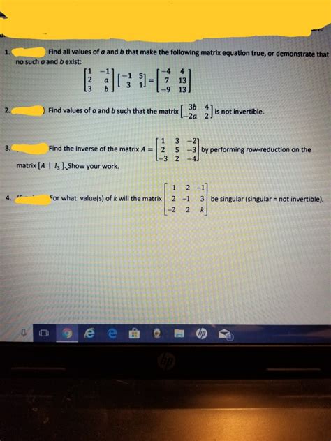 Solved Find All Values Of A And B That Make The Following