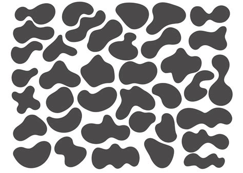 Organic Abstract Shapes Liquid Organic Blobs Random Black Simple Ink