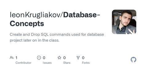 Github Leonkrugliakov Database Concepts Create And Drop Sql Commands Used For Database