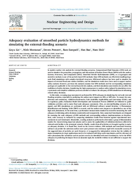 Pdf Adequacy Evaluation Of Smoothed Particle Hydrodynamics Methods