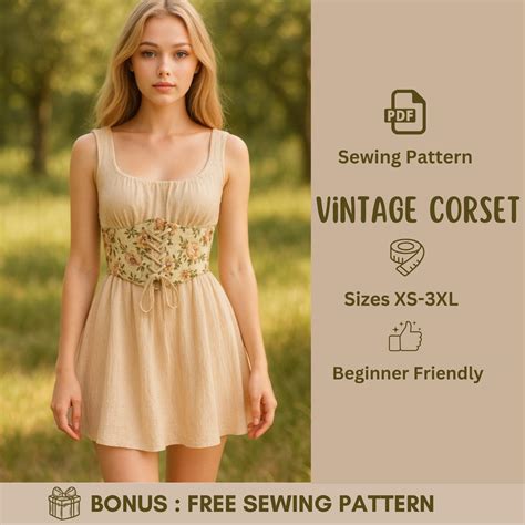 Corset Belt Sewing Pattern Underbust Corset Sewing Pattern Vintage