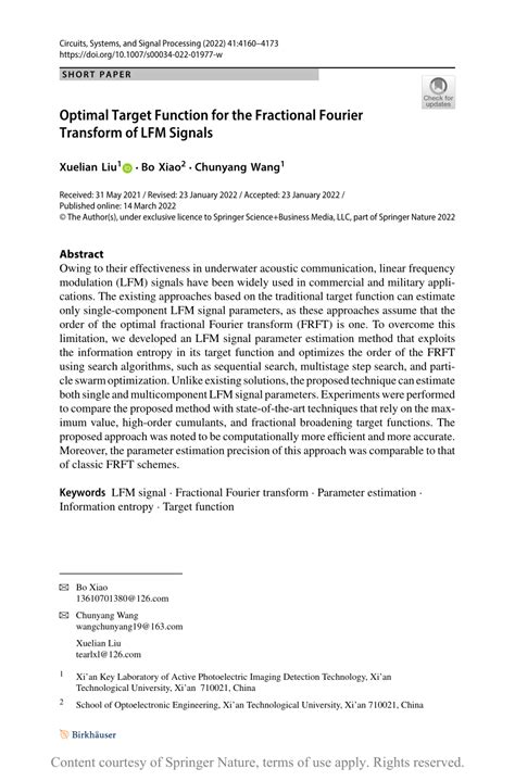 Optimal Target Function For The Fractional Fourier Transform Of Lfm