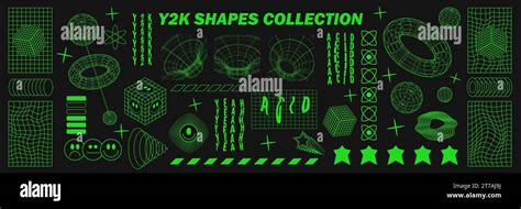 Abstract Geometry Wireframe Shapes And Patterns Cyberpunk Elements Signs And Perspective Grids