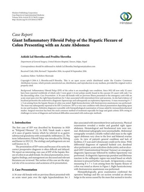 Pdf Case Report Giant Inflammatory Fibroid Polyp Of The Journals